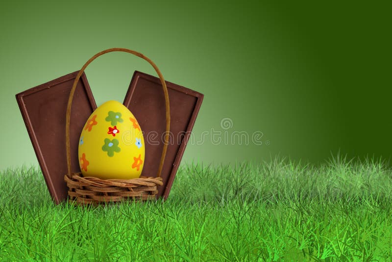 Easter Chocolate Bars and Basket Stock Illustration - Illustration of ...