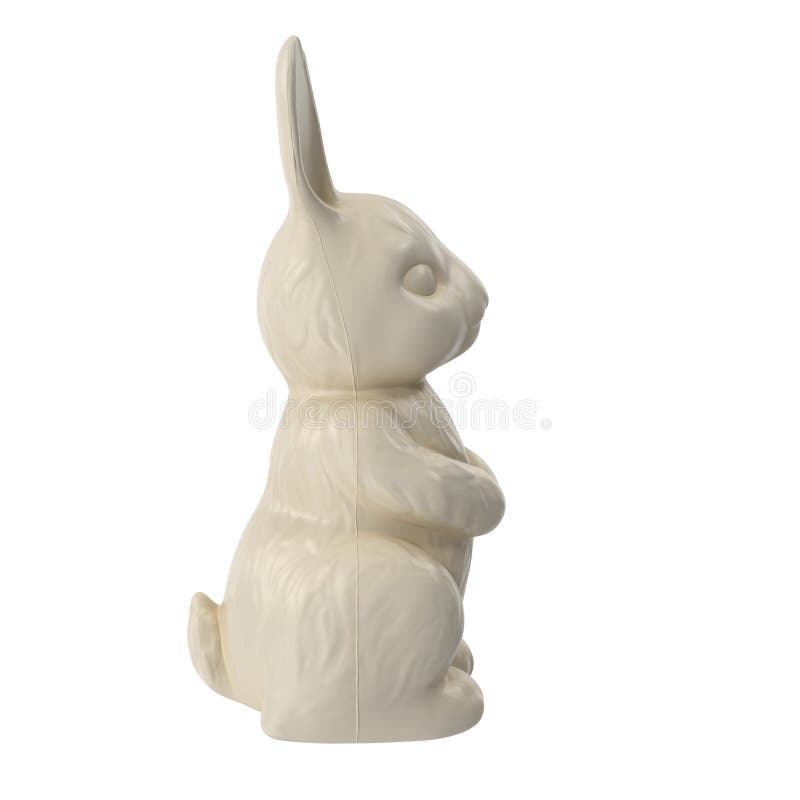 Easter Chocolate Bunny, Side View on White Background Stock ...