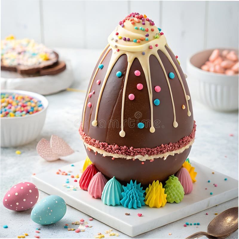 Easter Chocolate Egg Cakes. Generative AI Stock Image - Illustration of ...