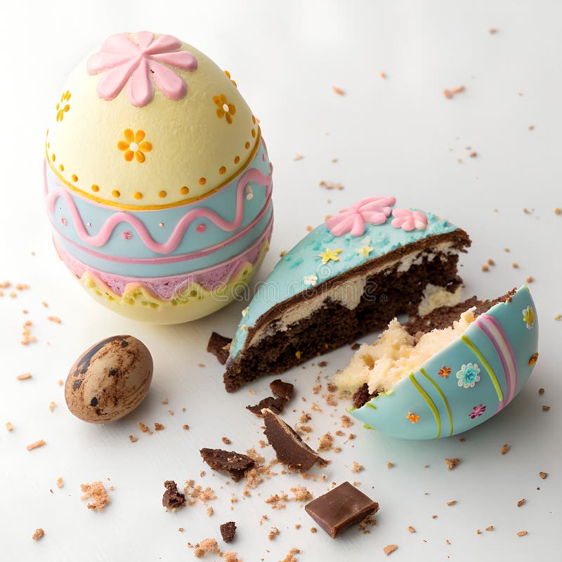 Easter Chocolate Egg Cakes. Generative AI Stock Illustration ...