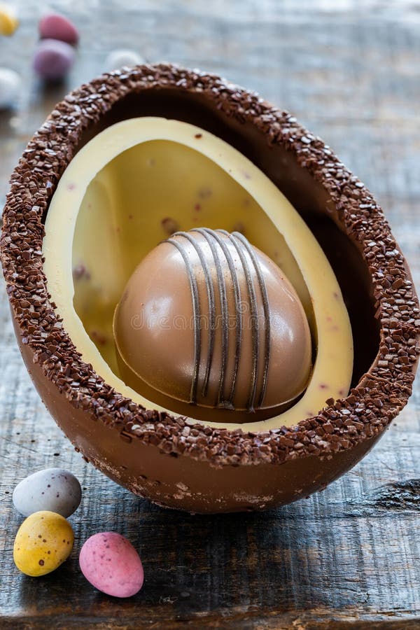 Easter chocolate egg stock image. Image of candy, brown - 178876959