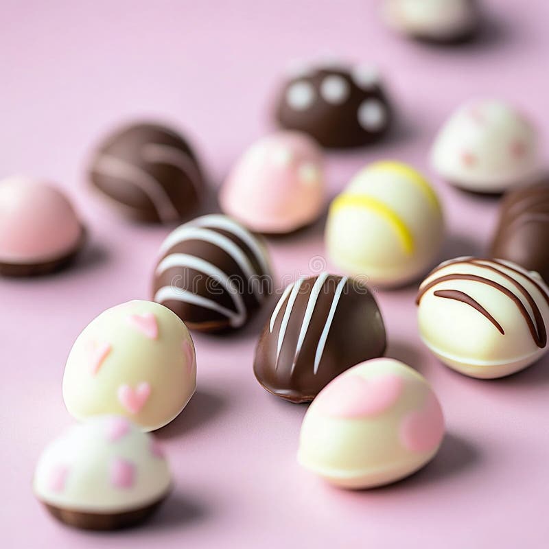 Easter Chocolate Eggs Pastel Colors. Easter Traditional Food. Spring ...