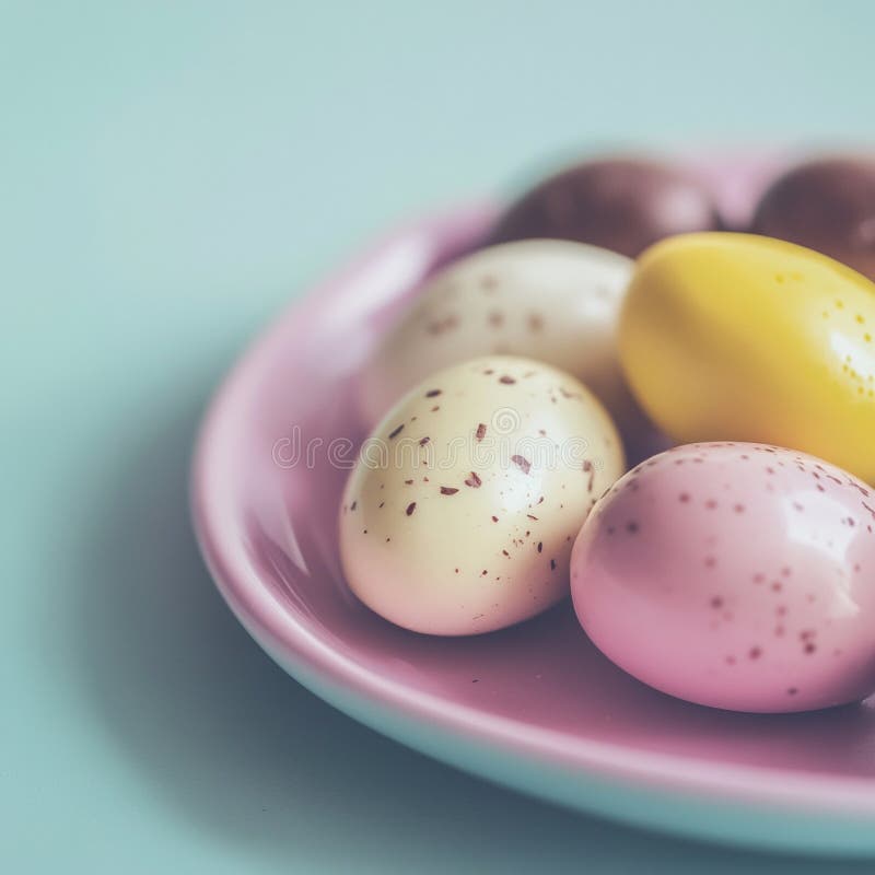 Easter Chocolate Eggs Pastel Colors. Easter Traditional Food. Spring ...