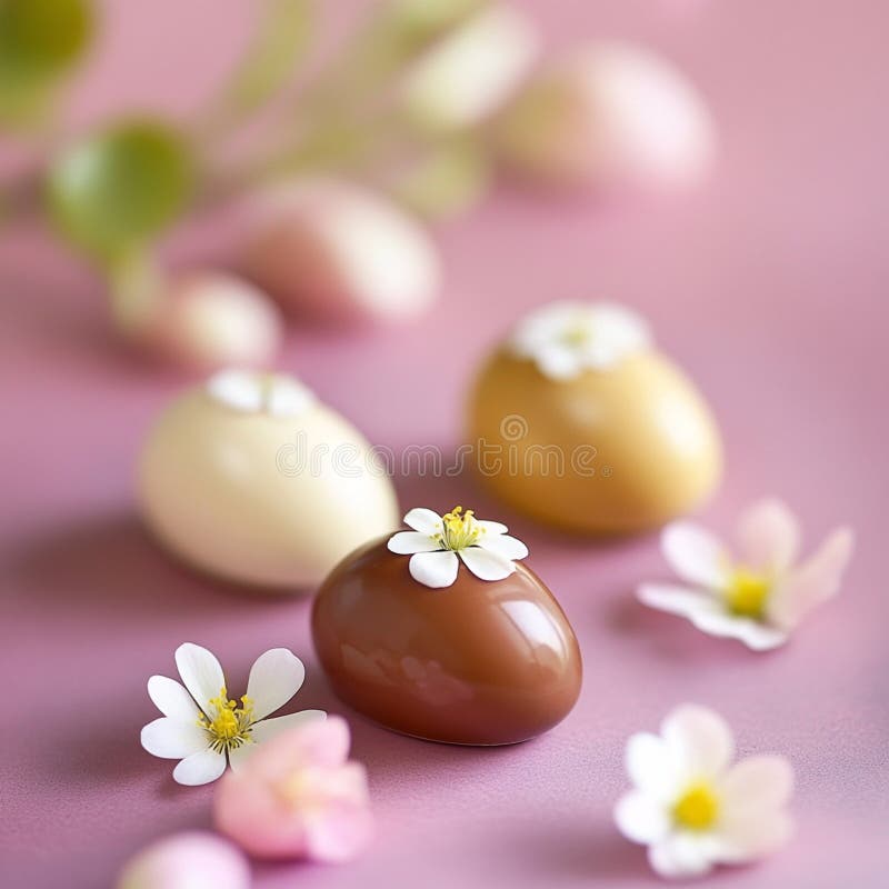 Easter Chocolate Eggs Pastel Colors. Easter Traditional Food. Spring ...