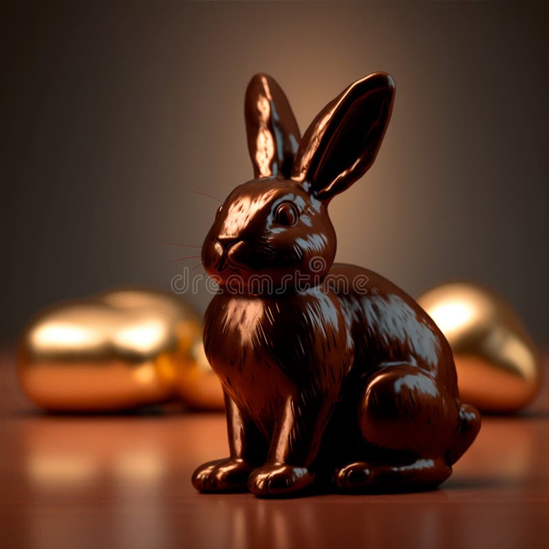 Easter - Chocolate Figurine Rabbits. Postproducted Generative AI ...
