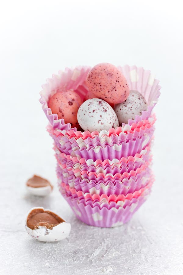 Easter chocolate mini eggs stock photo. Image of holiday - 89319336