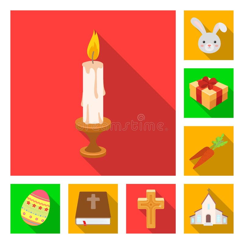 Easter is a Christian Holiday Flat Icons in Set Collection for Design ...