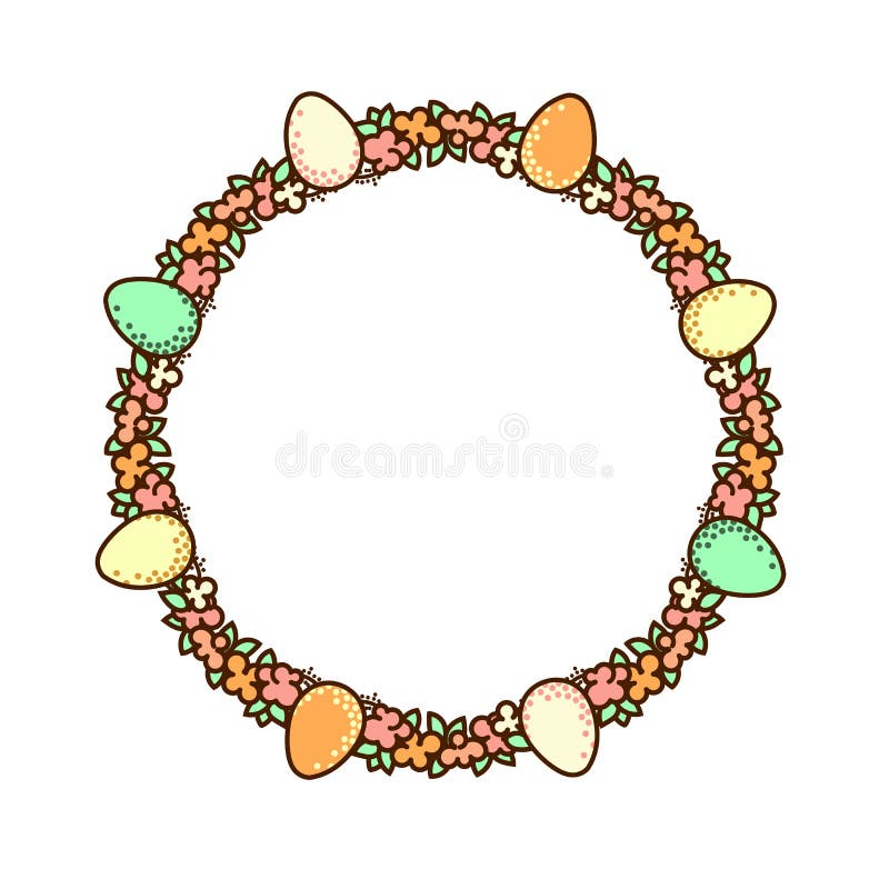 Easter circle frame stock illustration. Illustration of doodle - 83972930