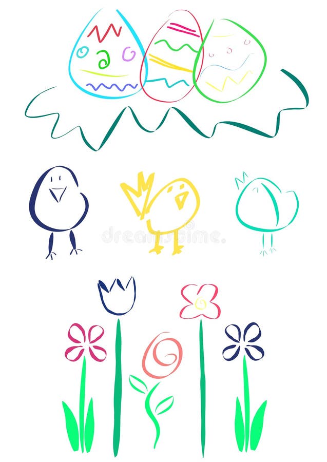Easter clip art set stock illustration. Illustration of painted - 11498700