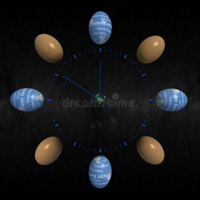 Easter clock stock illustration. Illustration of decorate - 4452289