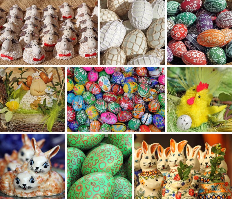 Easter collage stock photo. Image of eggs, bunny, icons - 23694790