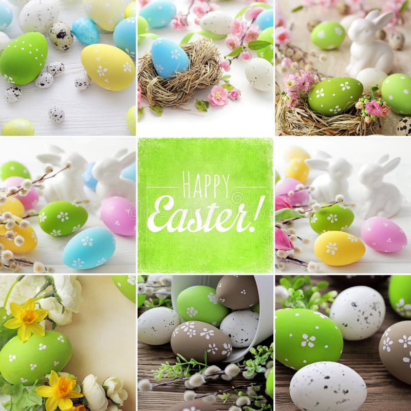 Easter collage stock image. Image of nature, symbol, flowers - 38341675