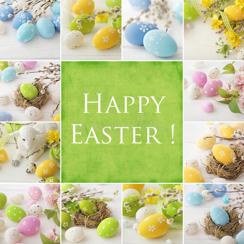 Easter collage stock image. Image of nature, symbol, flowers - 38341675