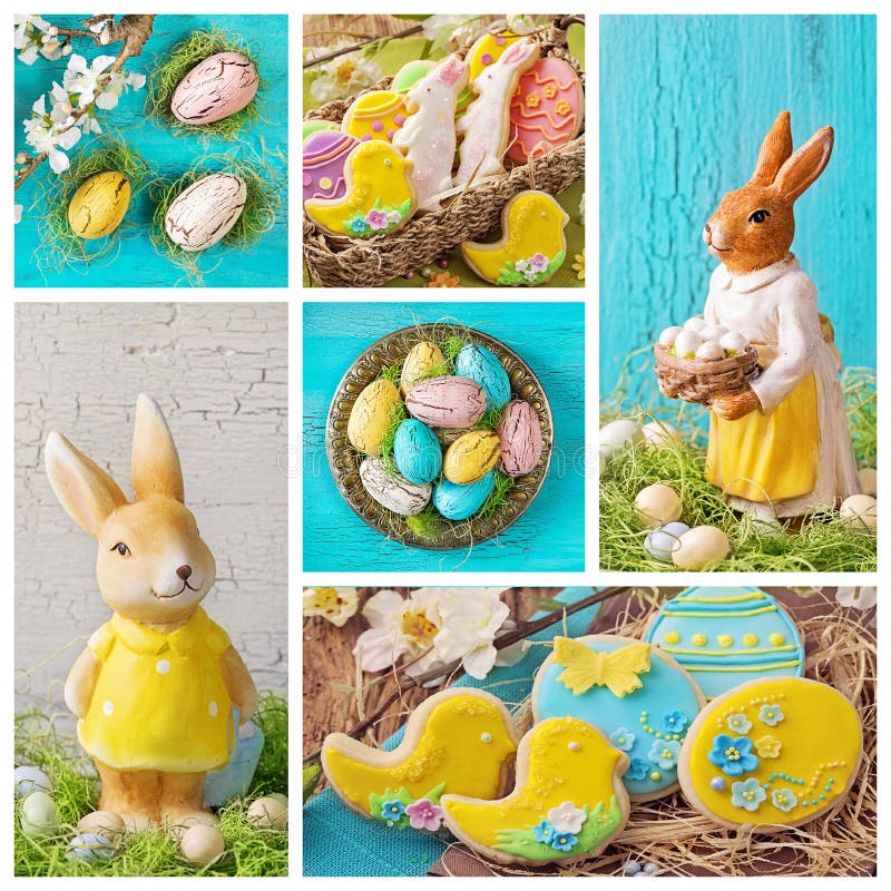 Easter collage stock photo. Image of bright, dessert - 51985068