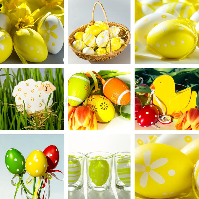 Easter collage stock photo. Image of orange, colorful - 51042308
