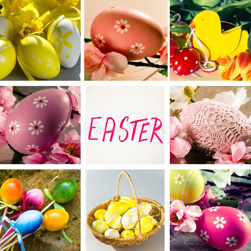 Easter collage stock photo. Image of orange, colorful - 51042308
