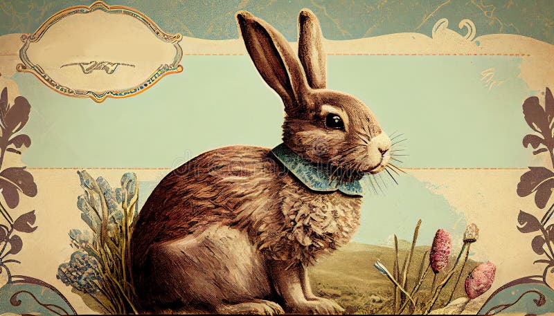 Easter Collage with Vintage Images, Ai Based Stock Illustration ...