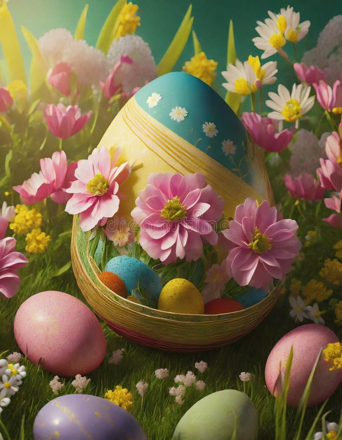 Easter colored egg stock illustration. Illustration of bouquet - 327303933