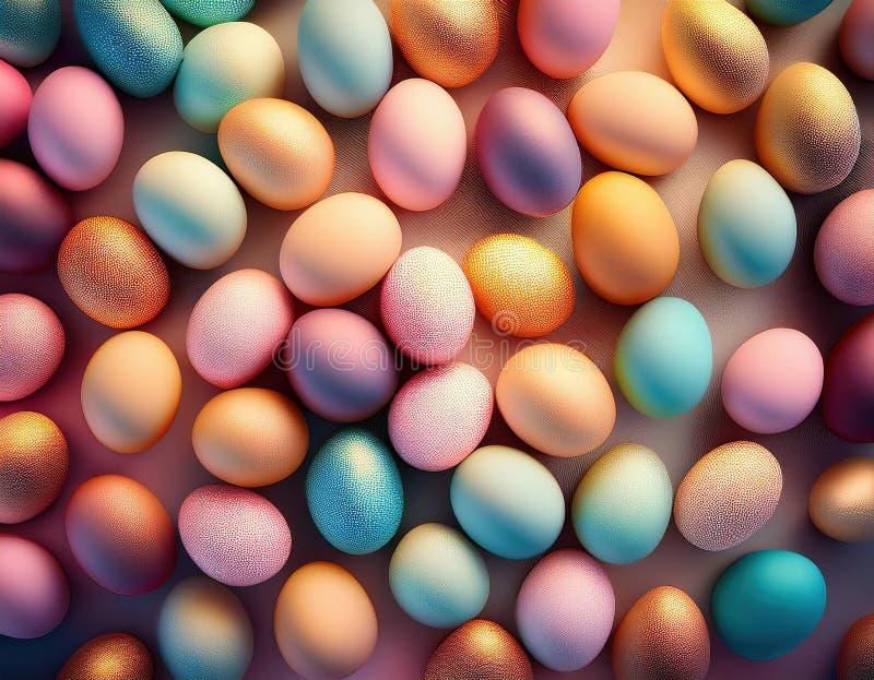 Easter, Colorful Easter Eggs in Pastel Colors, Easter Celebration ...