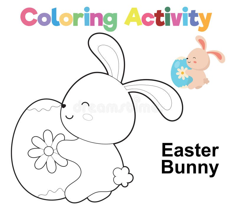 Easter Coloring Worksheet Page Stock Illustration - Illustration of ...