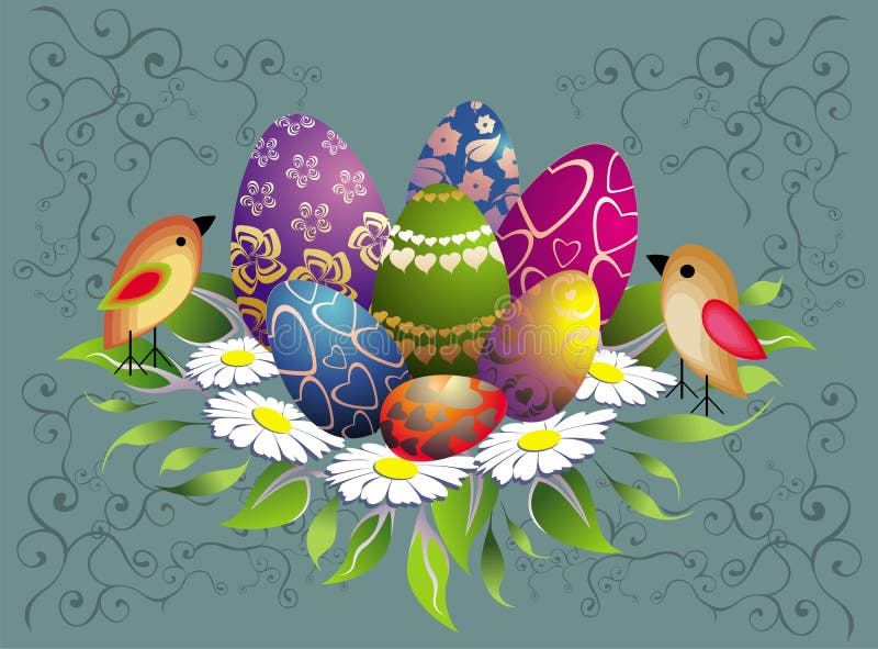 Set of Easter Design Elements Stock Vector - Illustration of decoration ...