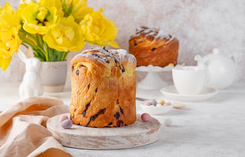 Easter Composition. Traditional Easter Bread - Paska, Cruffin, Kraffin ...