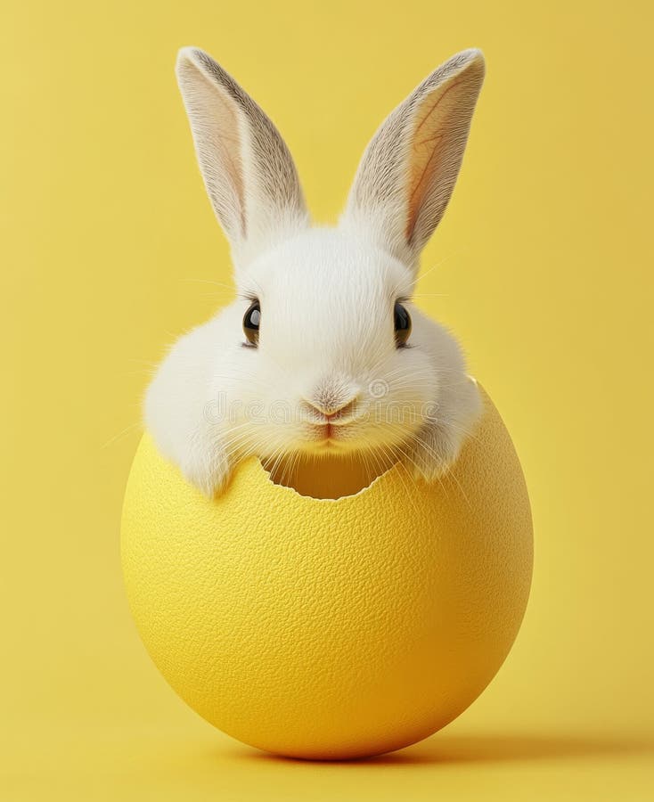 An Easter Concept Featuring a White Rabbit with a Sign Displaying Text Stock Photo - Image of ...