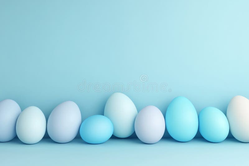 Easter Concept Idea Featuring Blue Monotone Eggs Set Against a Blue ...