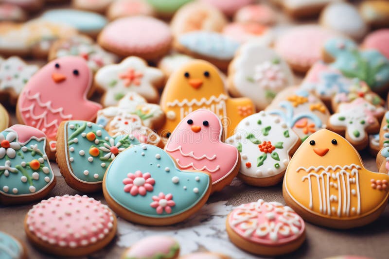 Easter Cookie Decorating Easter Holiday Theme Stock Illustration - Illustration of easter, hunt ...