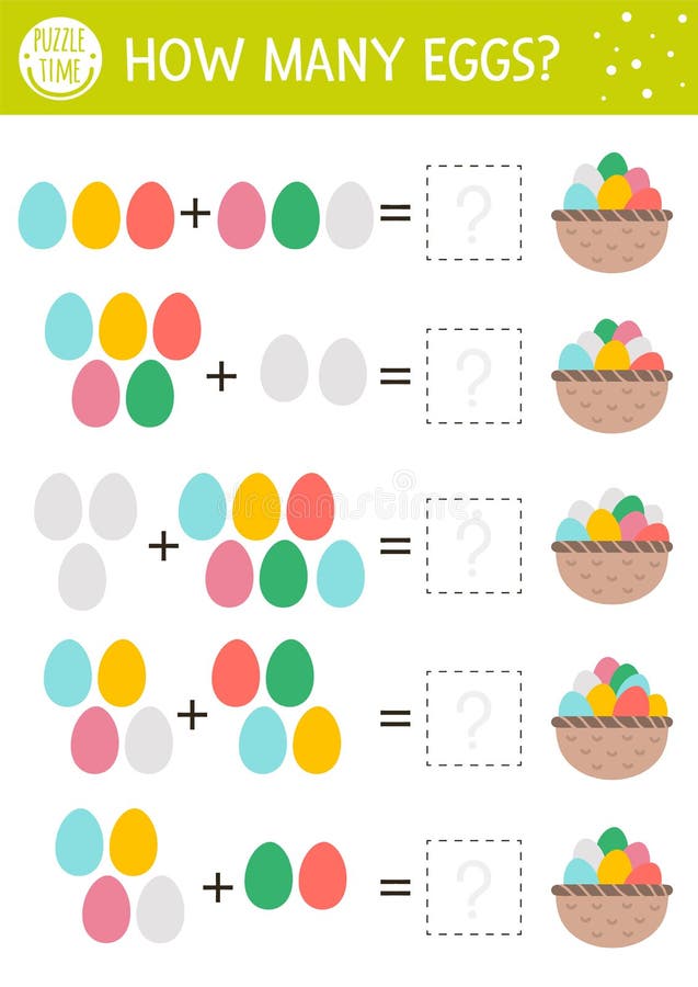 Easter Math Maze for Children. Preschool Spring Activity. Educational ...