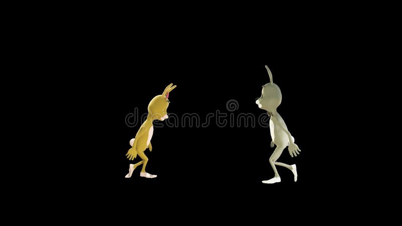 Easter Couple Rabbits Dancing, Seamless Loop, Luma Matte Stock Footage ...
