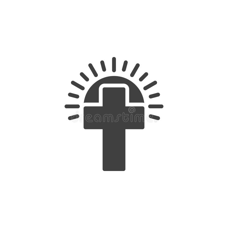 Easter Cross and Sun Vector Icon Stock Illustration - Illustration of ...