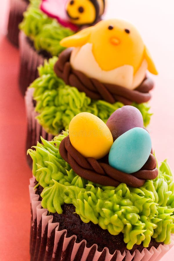 Easter cupcakes stock image. Image of pink, easter, icing - 286756111