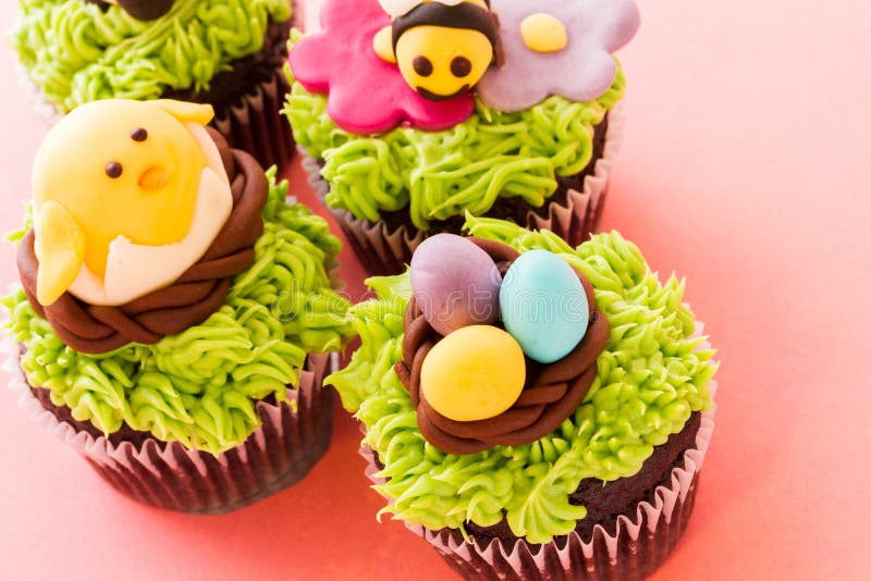 Easter cupcakes stock photo. Image of premium, green - 287468558