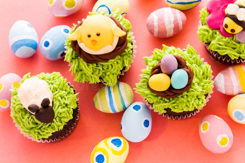 Easter cupcakes stock image. Image of cream, yellow - 287468953