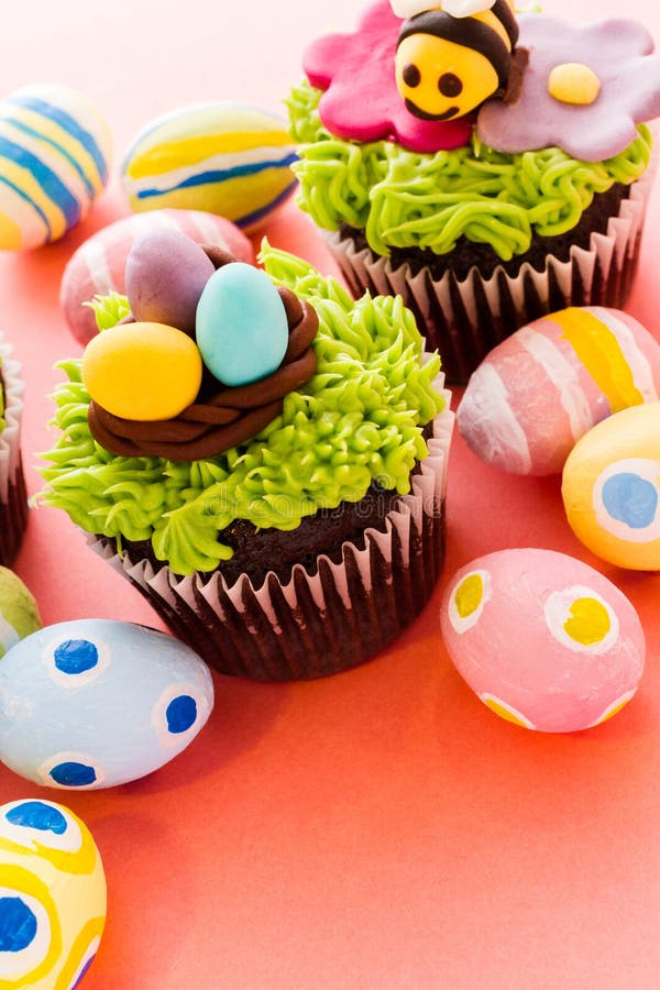 Easter cupcakes stock photo. Image of holiday, white - 287570252