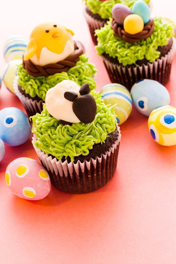 Easter cupcakes stock photo. Image of pastrie, white - 287658496
