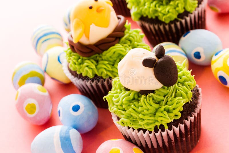 Easter cupcakes stock image. Image of white, holiday - 287761307