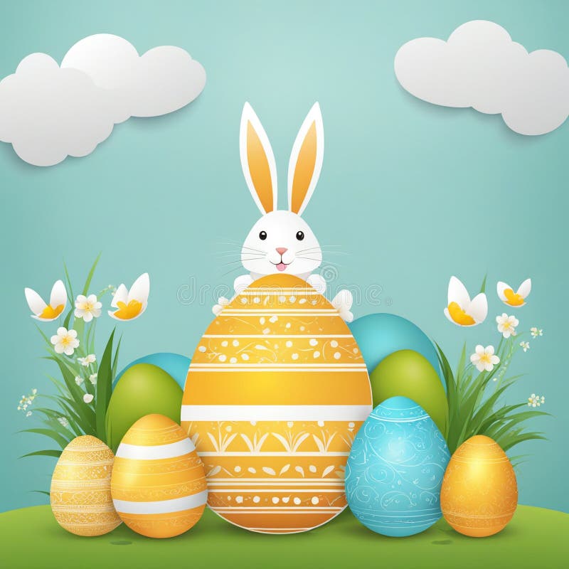Easter Day Banner Design, Background, Illustration Concept Stock ...
