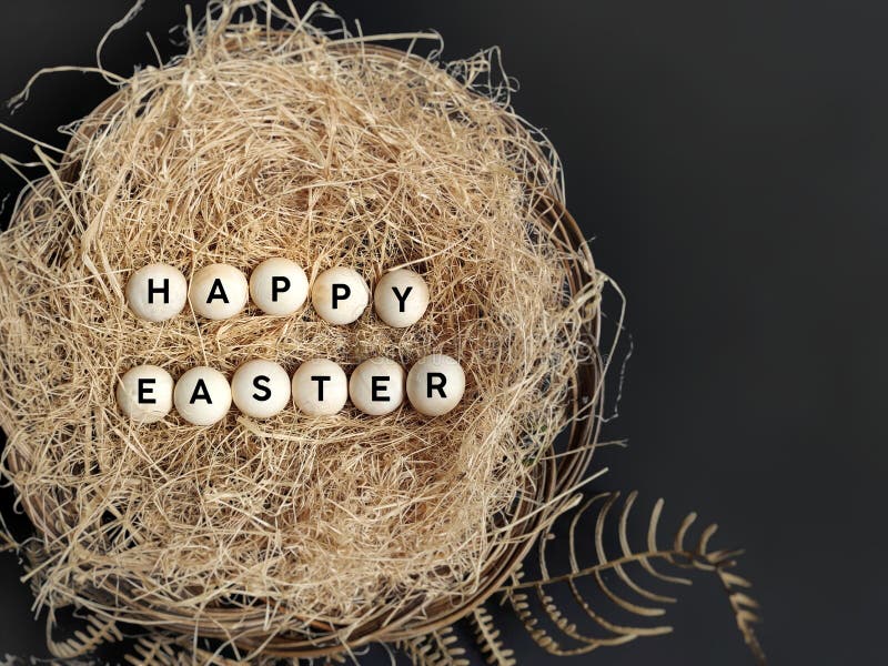 Easter Day Concept - Happy Easter Text Background. Stock Photo Stock ...