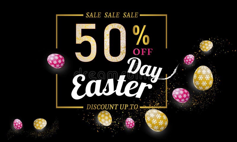 Easter Day Discount Banner Layout Design Template Graphic Abstract ...
