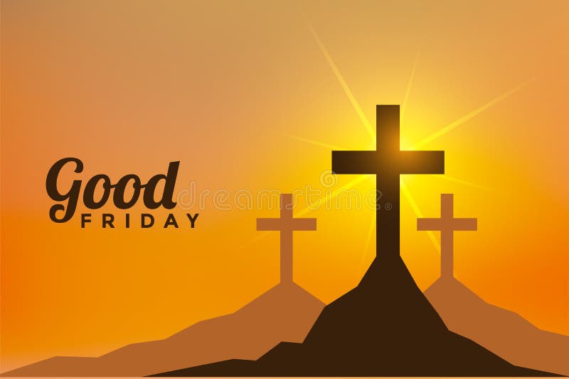Easter Day and Good Friday Scene with Three Cross Stock Vector ...
