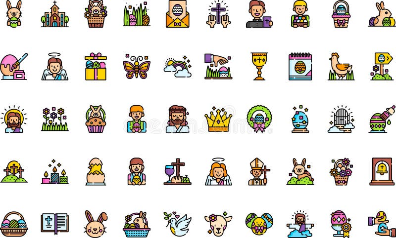 Easter Day Icon Pack High-Quality Vector Icons Collection with Editable ...