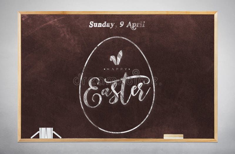 Easter Day on School Board Chalk Text Effect Stock Image - Image of ...