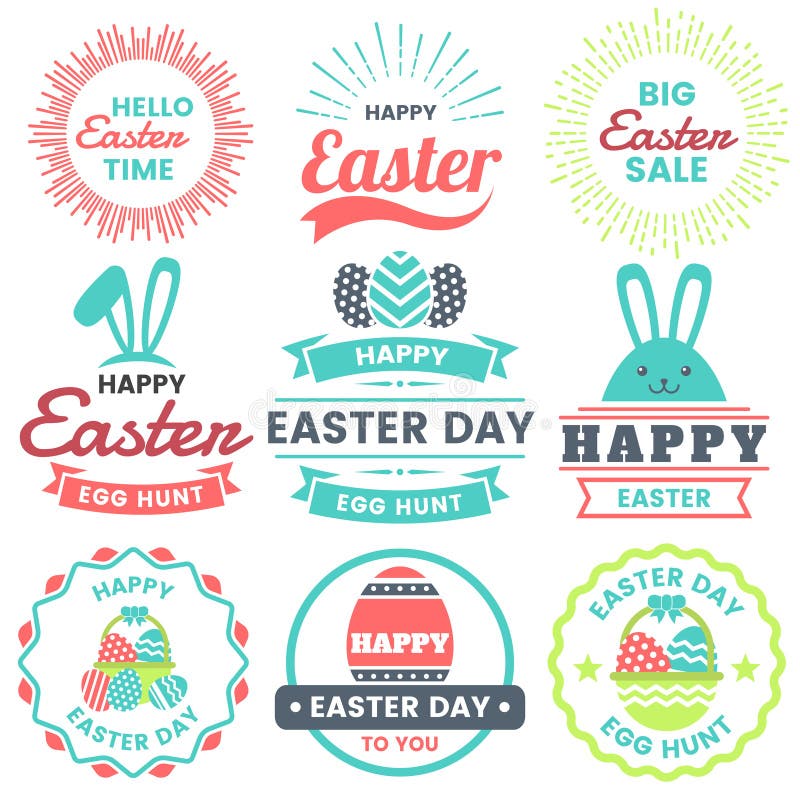 Easter Day Vector Logo for Banner Stock Vector - Illustration of eggs ...