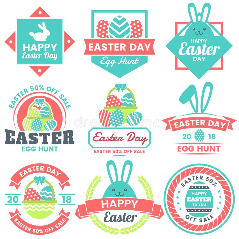 Easter Day Vector Logo for Banner Stock Vector - Illustration of ...
