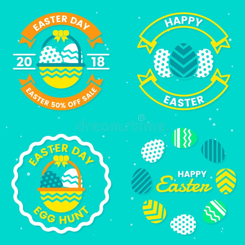 Easter Day Vector Logo for Banner Stock Vector - Illustration of golden ...