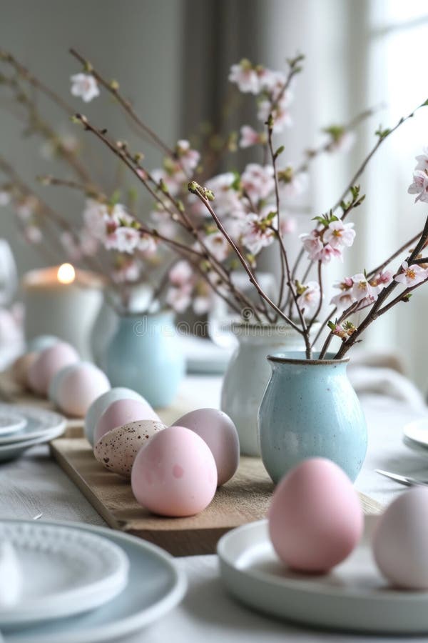 Easter Decor Diy Easter Table Centerpiece Stock Illustration ...