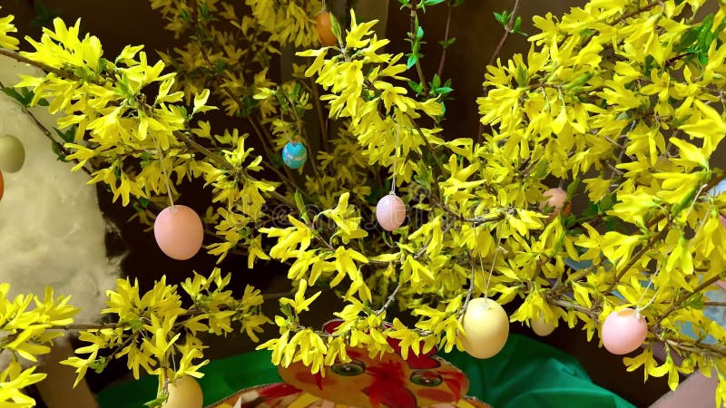 Easter Decor Featuring an Adorable Array of Colorful Eggs and Cute ...