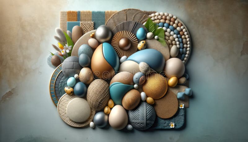 Easter Decor Mix of Textures, Featuring Glossy, Matte, and Rough Surfaces. Easter Modern ...